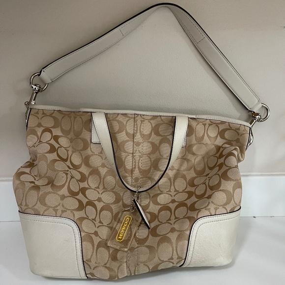 Coach | Bags | Coach New York Hadley Signature Duffle A48f28981 Tan ...